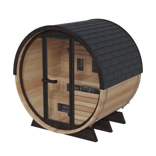 Finnmark FD-7 4-Person Thermo-Aspen Combination Outdoor Barrel Sauna ...