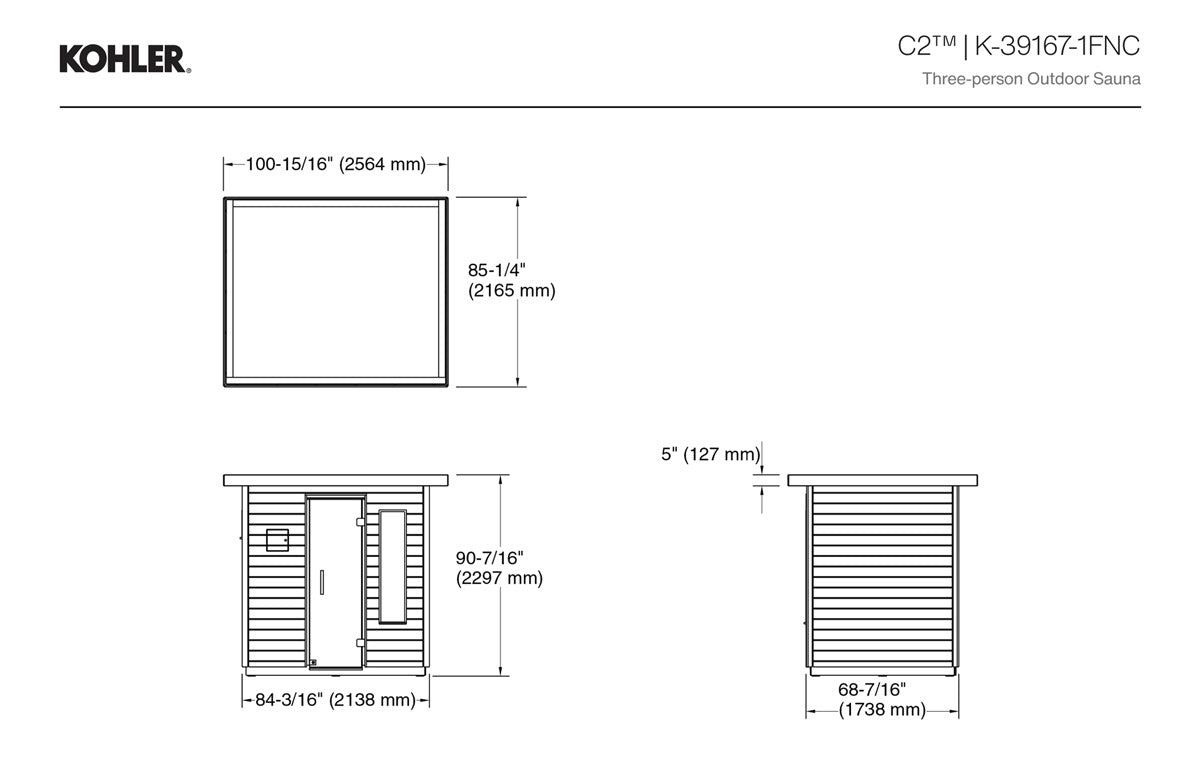 Kohler C2 Outdoor Weathered Grey Spruce Sauna Kit — Recovery For Athletes