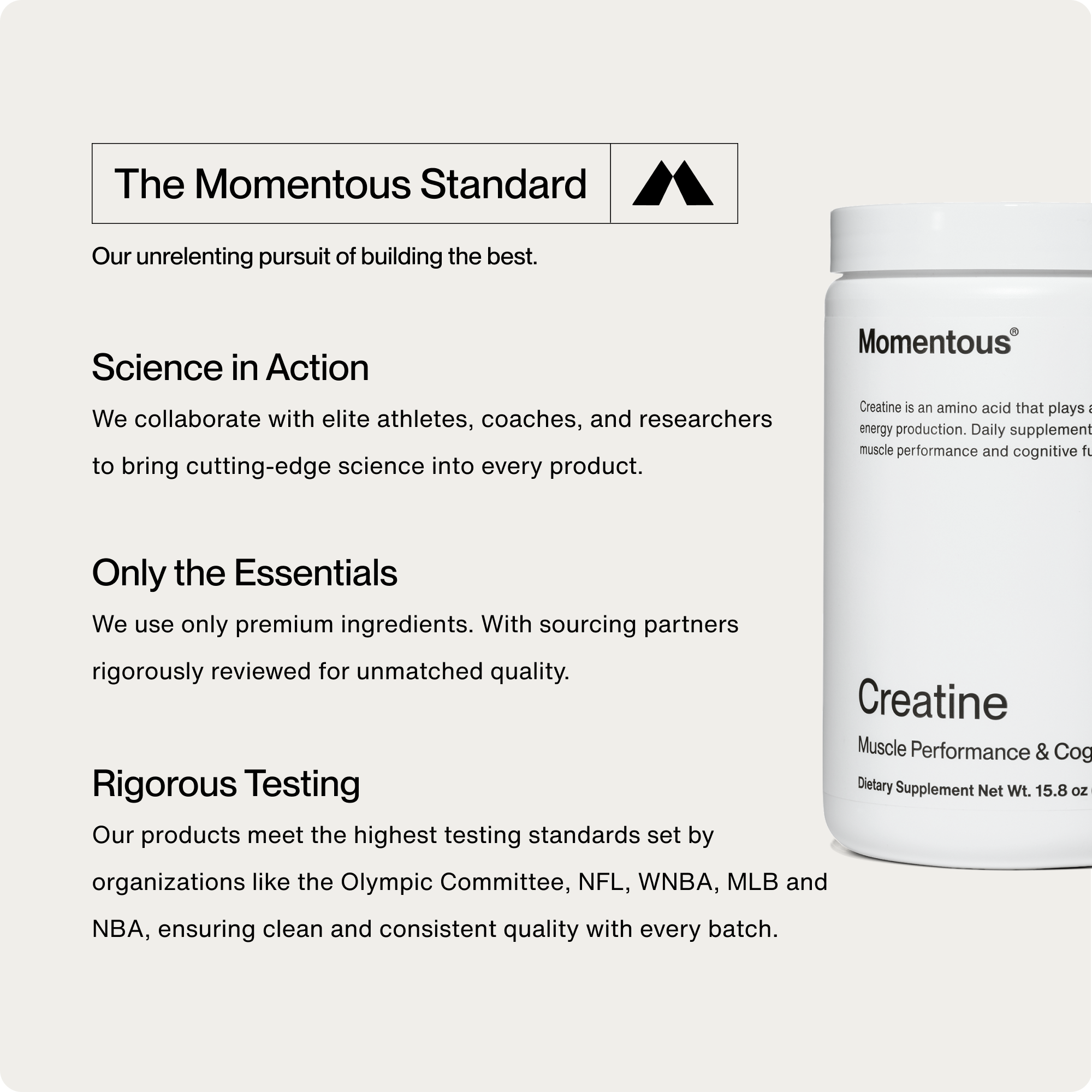 Momentous Creatine Monohydrate — Recovery For Athletes