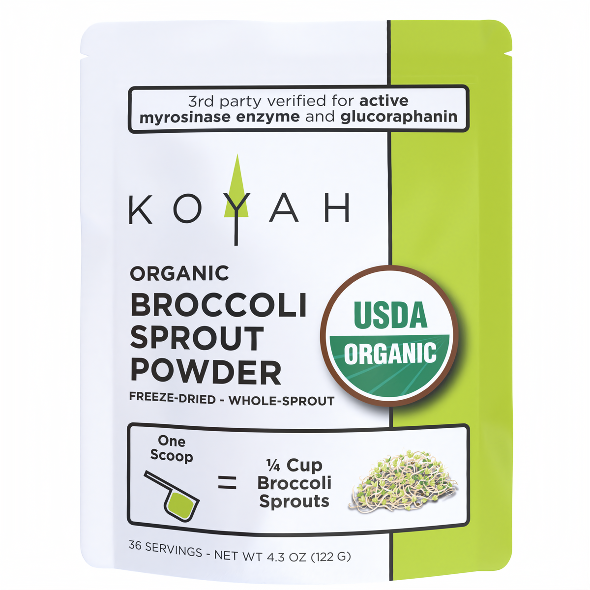 KOYAH Organic Broccoli Sprout Powder — Recovery For Athletes